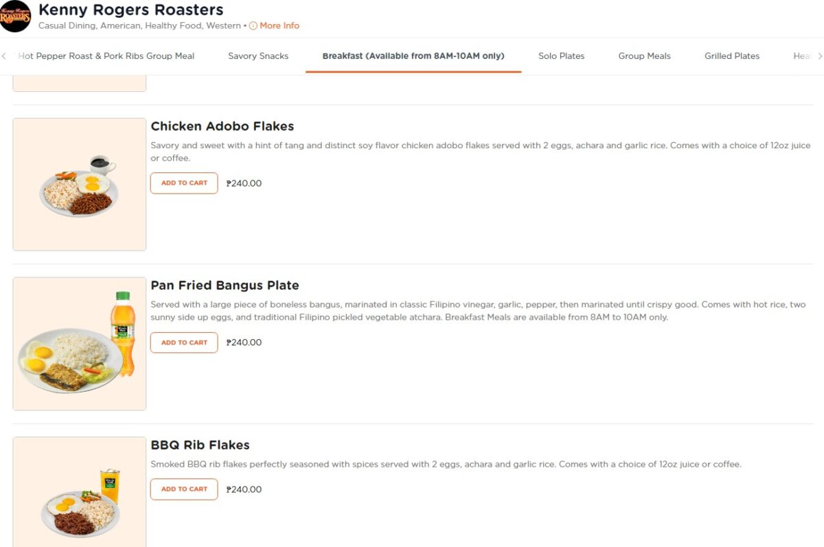 Kenny Rogers Breakfast Menu – Updated For 2025 In Philippines!