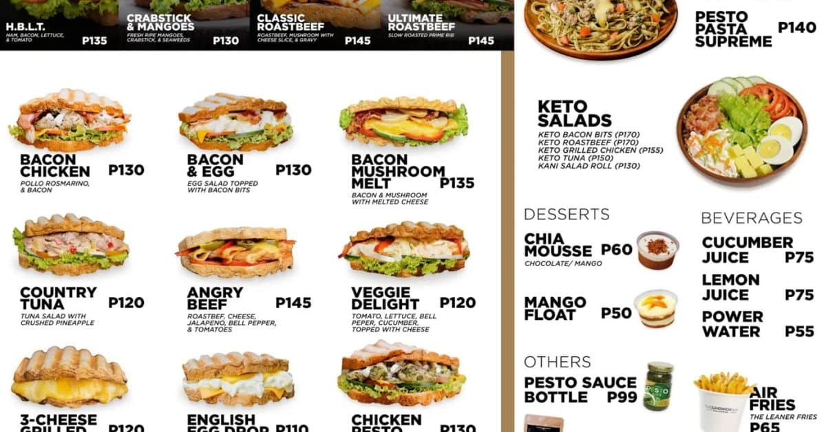 Sandwich Guy menu – 2025 Prices & Tasty Food In Ph!